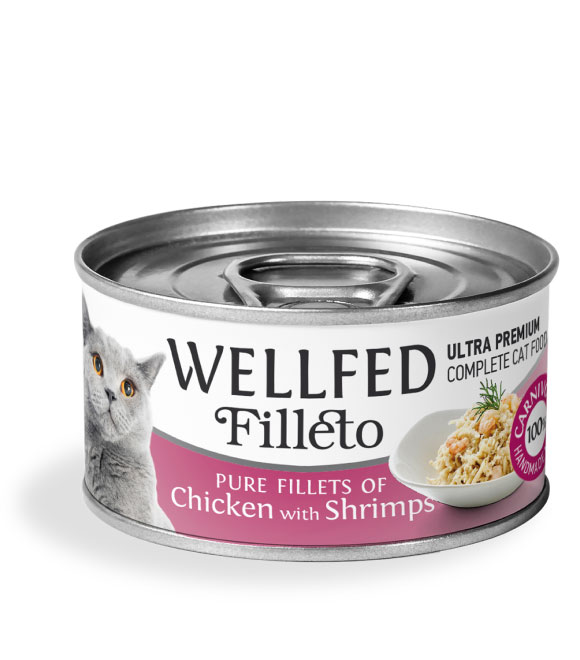 Pet Interest Wellfed Filleto Chicken with Shrimps Fillet Cat Can 70g ...